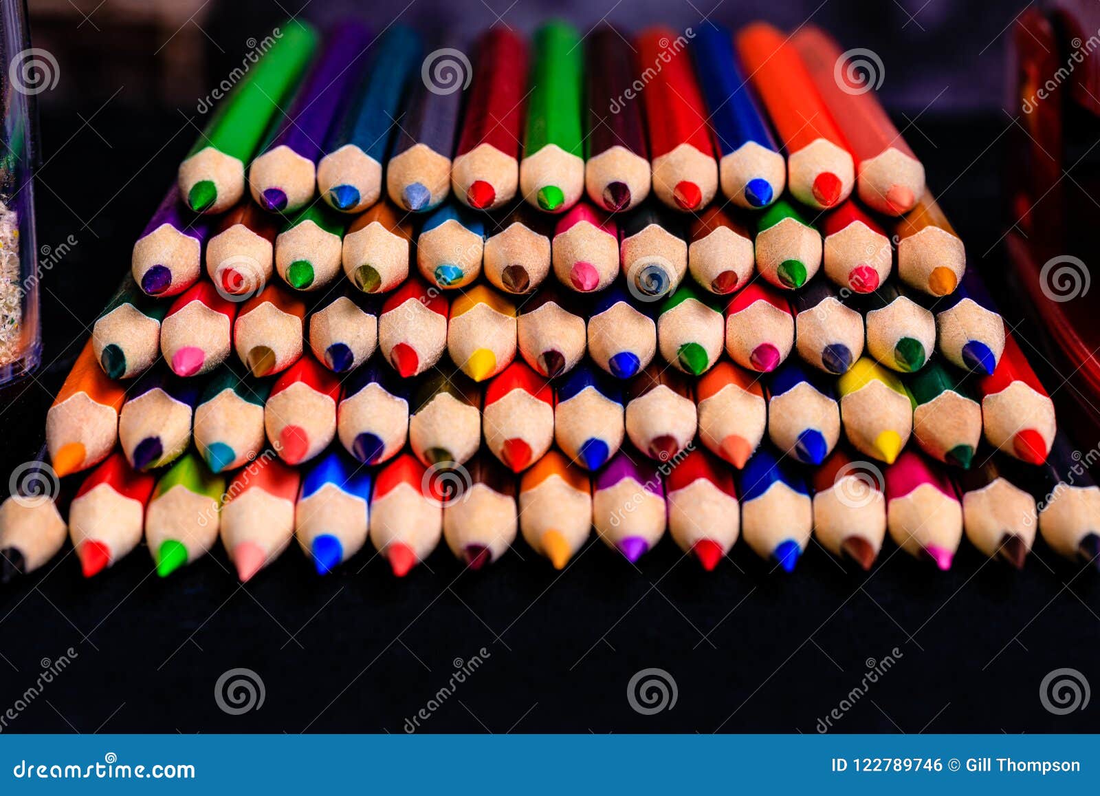 Colored Pencils Stacked Neatly in a Random Color Pattern but in Stock ...