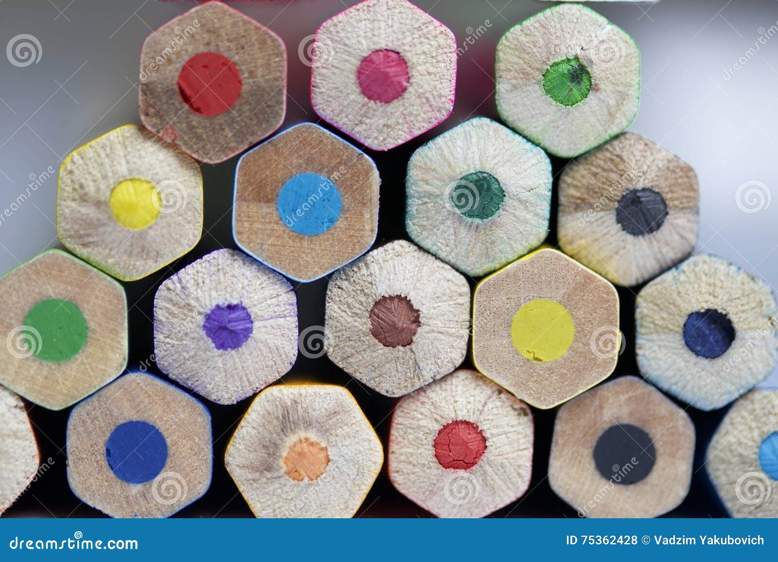 Colored Pencils Stacked Pyramid. Type in the End. Stock Photo - Image ...