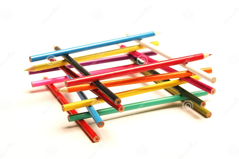 Colored Pencils Stacked on Top of Eachother Stock Image - Image of ...