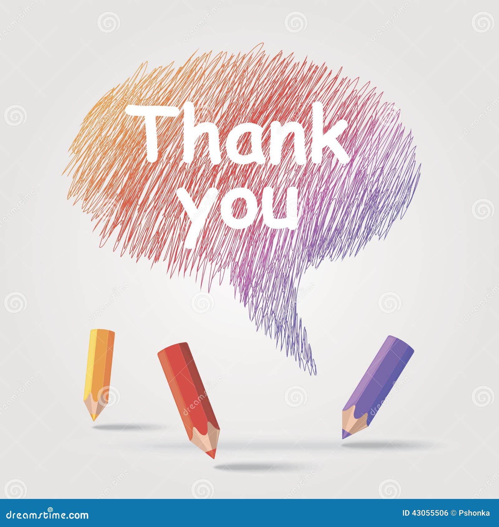 Colored Pencils Text Thank You Stock Illustration - Illustration of ...