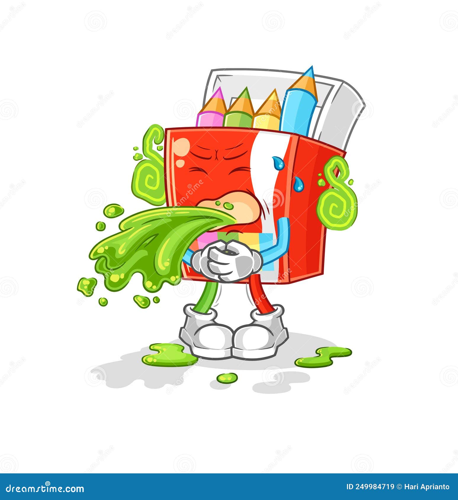 Colored Pencils Throw Up Cartoon. Cartoon Mascot Vector Stock Vector ...