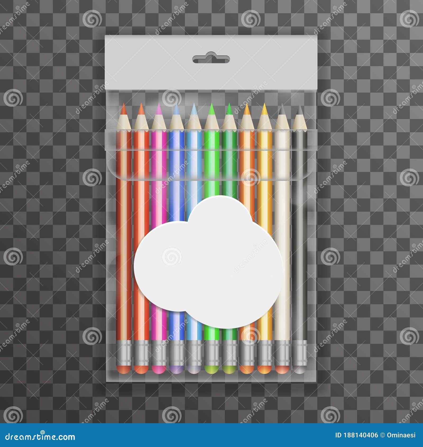 A Set Of 3D Pencils. Toy Plastic Pencil. Vector Clipart Isolated On ...