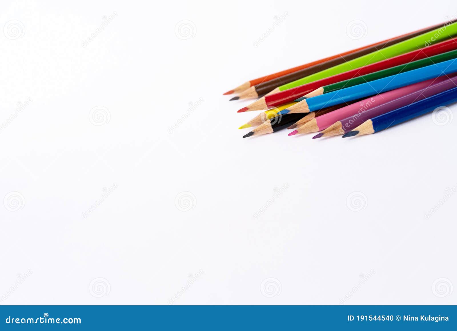 Colored Pencils in the Upper Right Corner Stock Photo - Image of animal ...