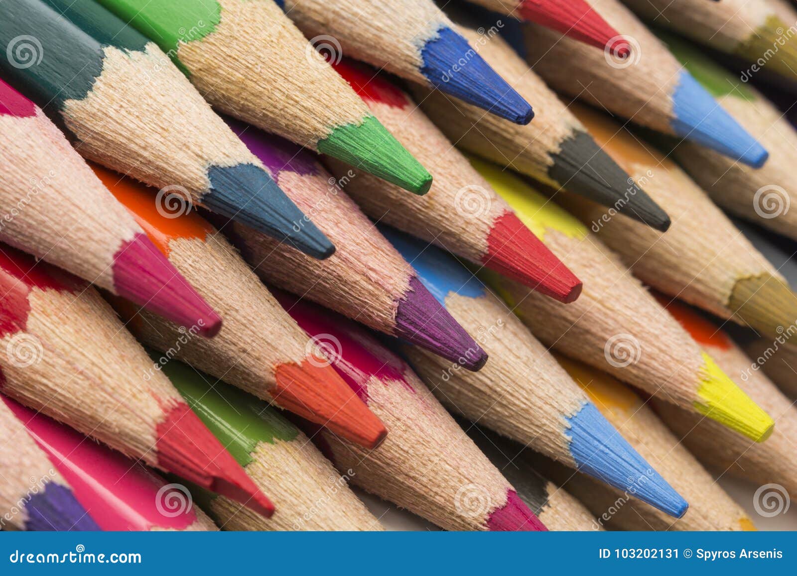 Colored Pencils of Various Colors, Close Up Stock Image - Image of ...