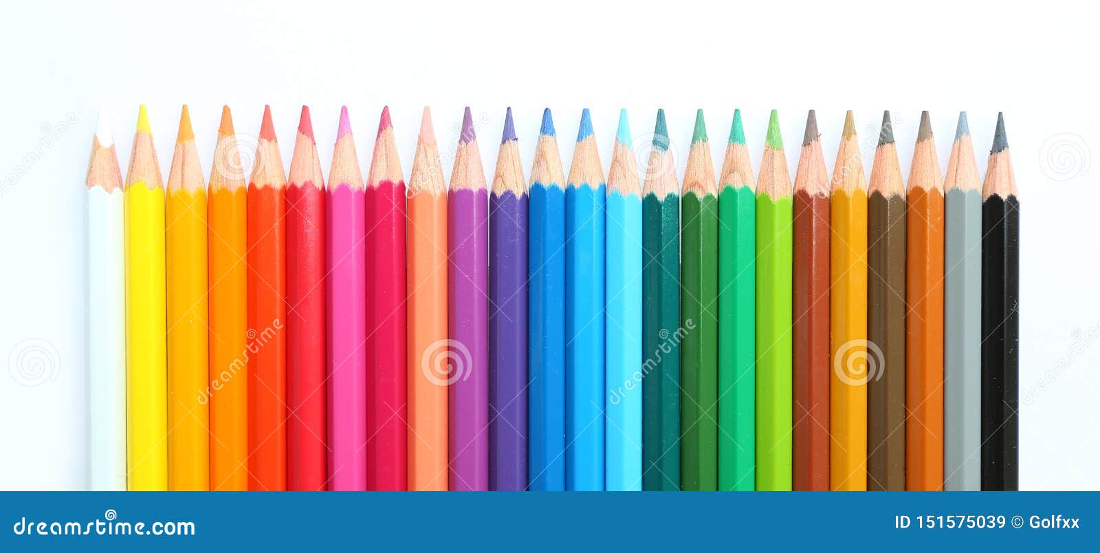 Colored Pencils on White Background Stock Image - Image of crayons ...