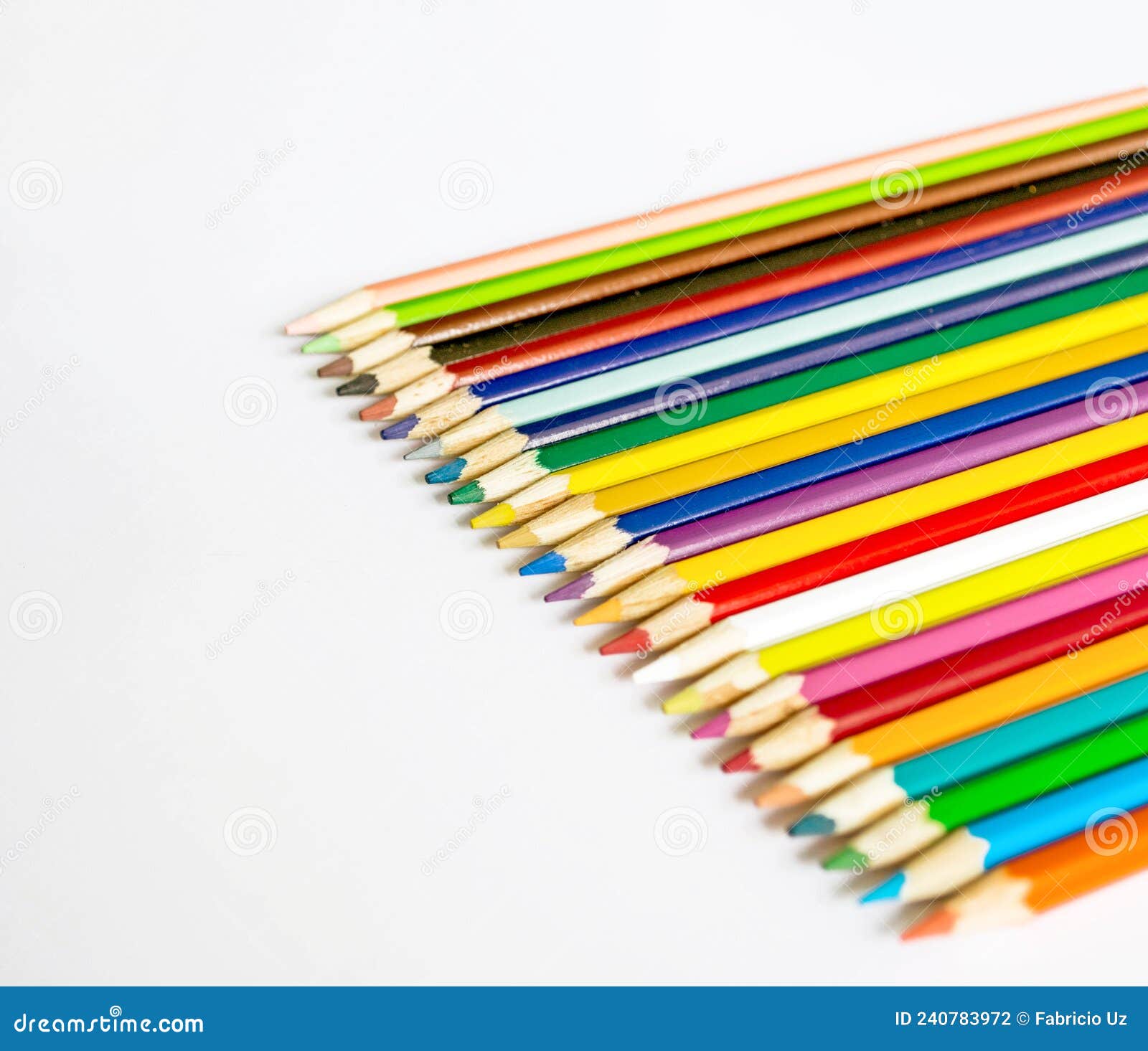 Colored Pencils in White Background Stock Photo - Image of alone ...