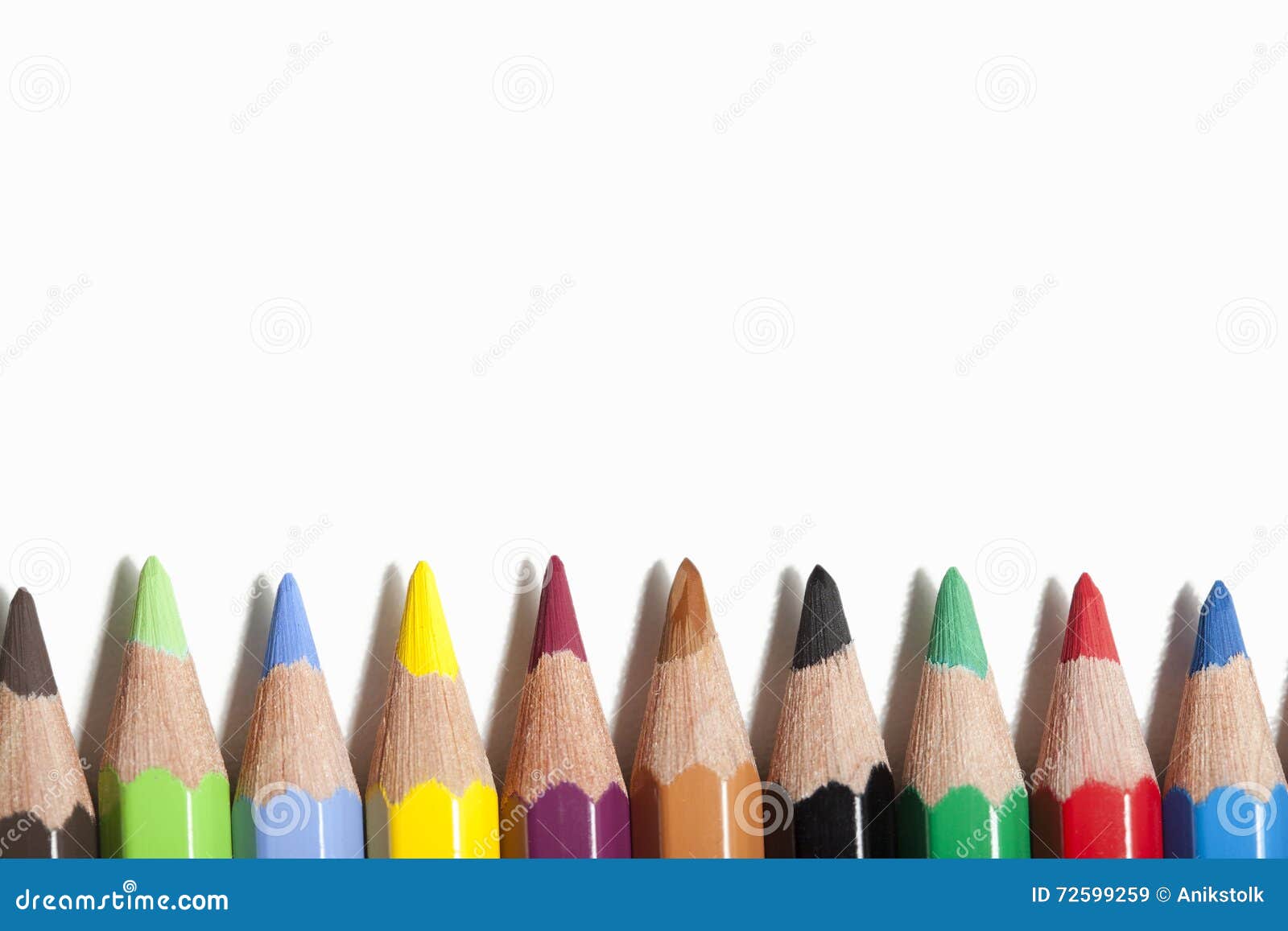 Colored Pencils on White Background. Stock Image - Image of drawing ...