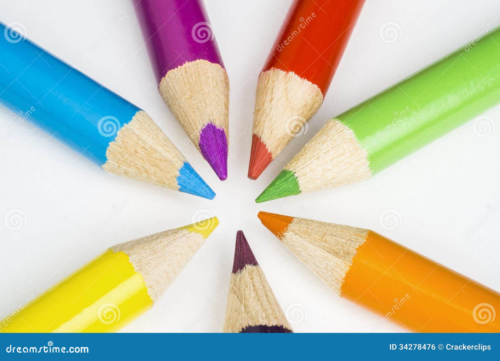 Colored Pencils on White Background Stock Photo - Image of sharpened ...