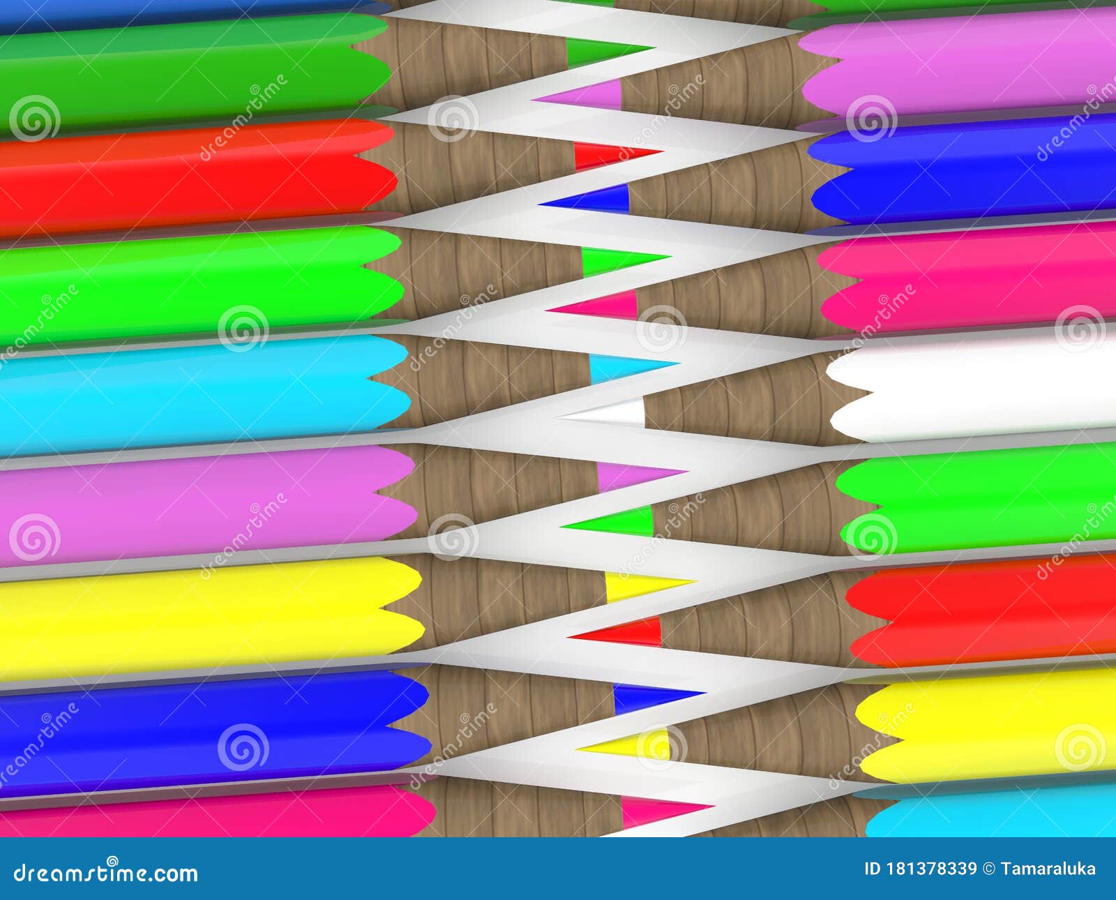 Colored Pennants in Two Rows Facing Each Other Stock Illustration ...