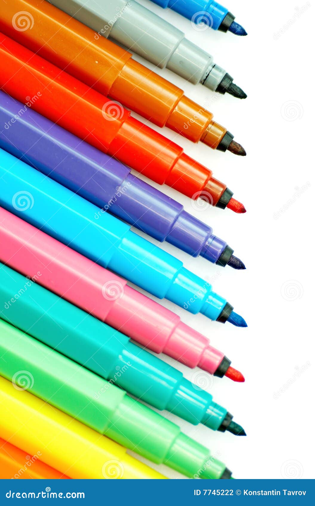Colored pens stock photo. Image of bright, hobbies, abstract - 7745222