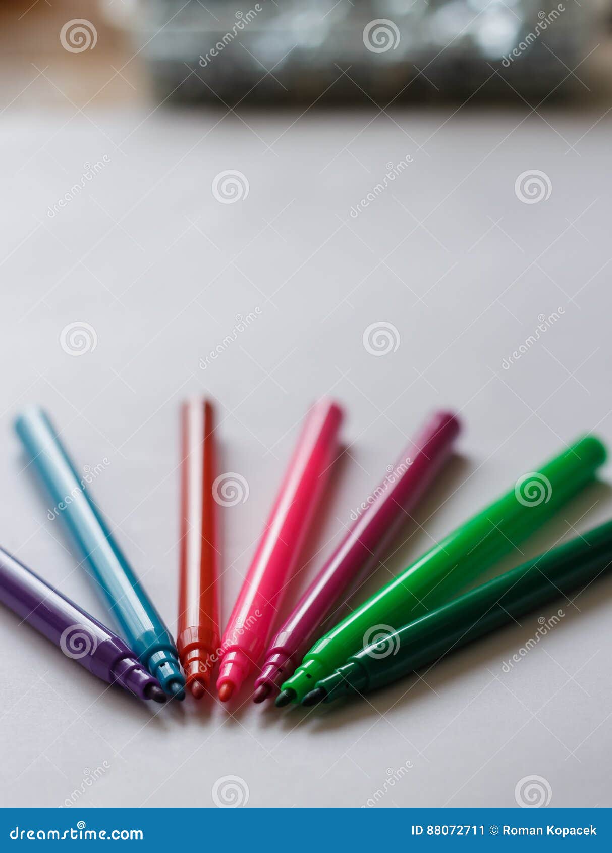 Colored Pens without Lids Vertical View Stock Image - Image of ...