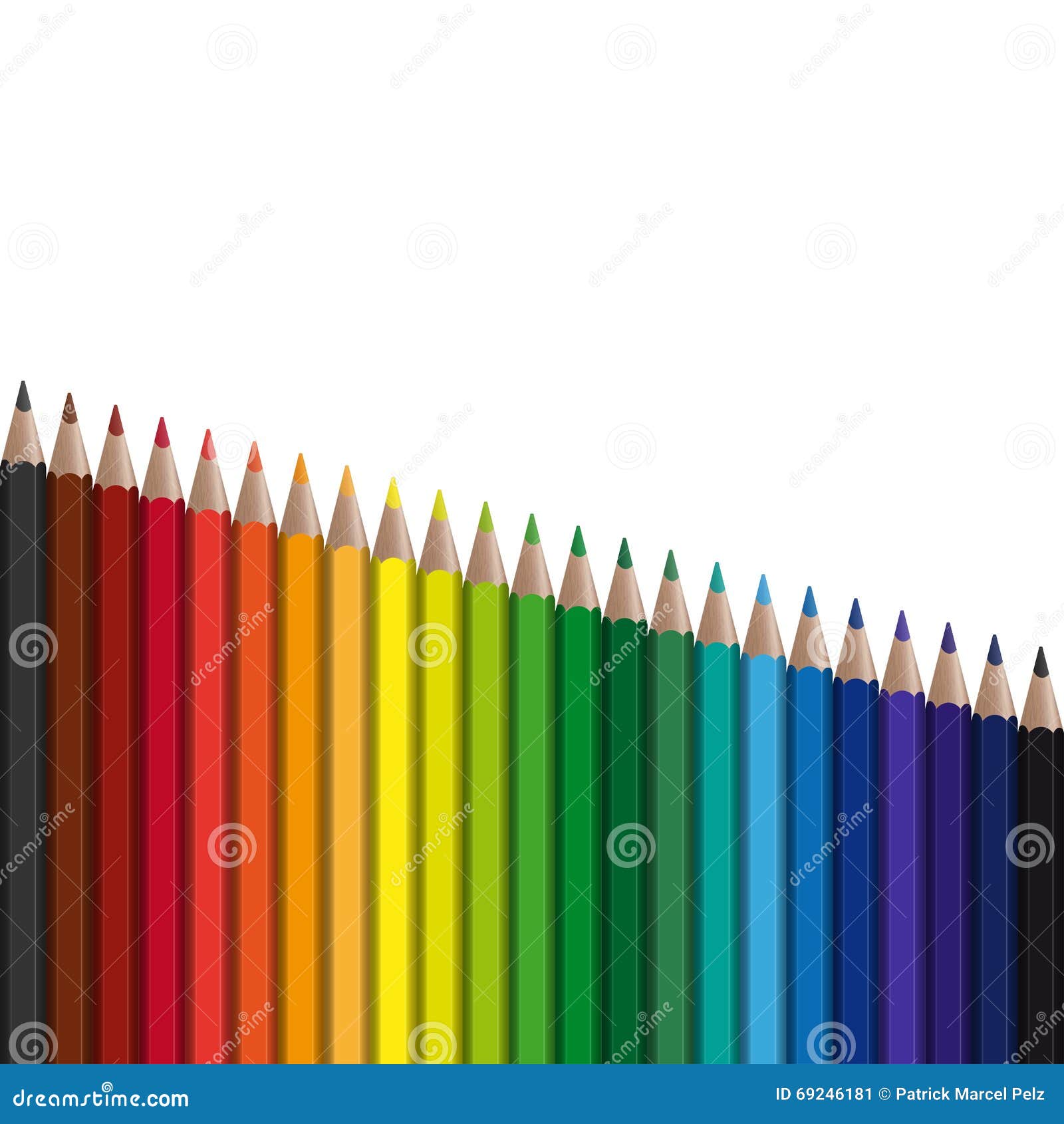 Colored Pens in Series Falling Stock Vector - Illustration of ...