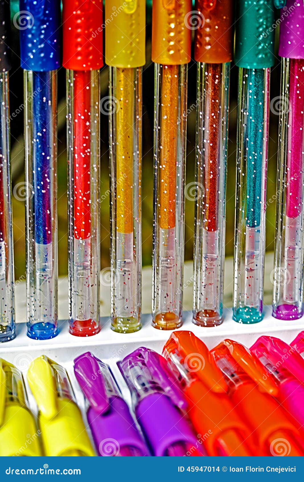 Colored pens 7 stock photo. Image of green, assortment - 45947014