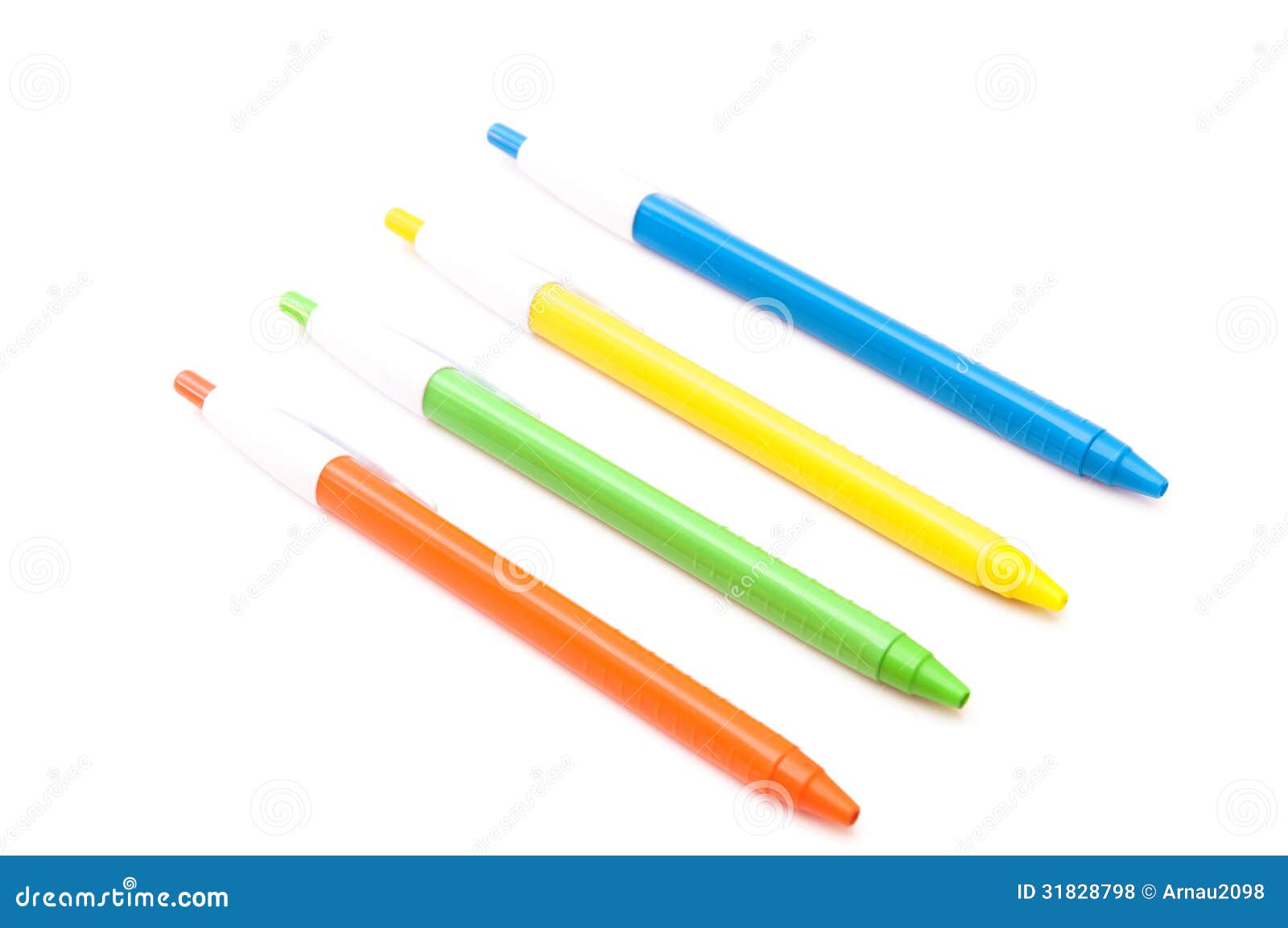 Colored pens stock photo. Image of blue, round, business - 31828798