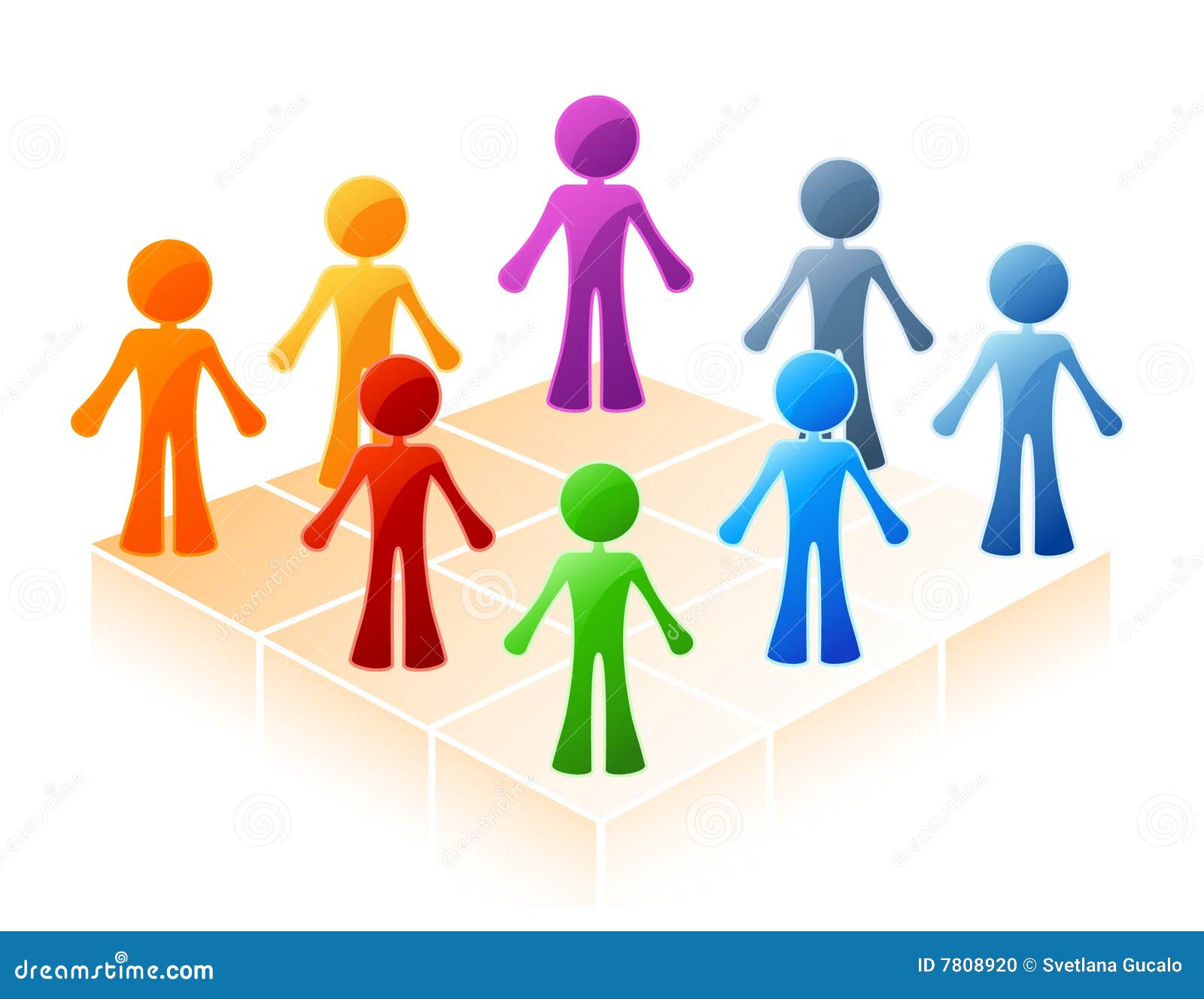 Colored people circle stock vector. Illustration of teamwork - 7808920