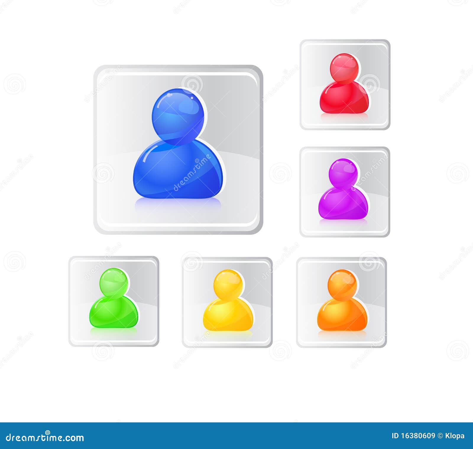 Colored people icon set. stock vector. Illustration of avatar - 16380609