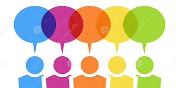 Colored People with Thought Bubbles Stock Vector - Illustration of ...