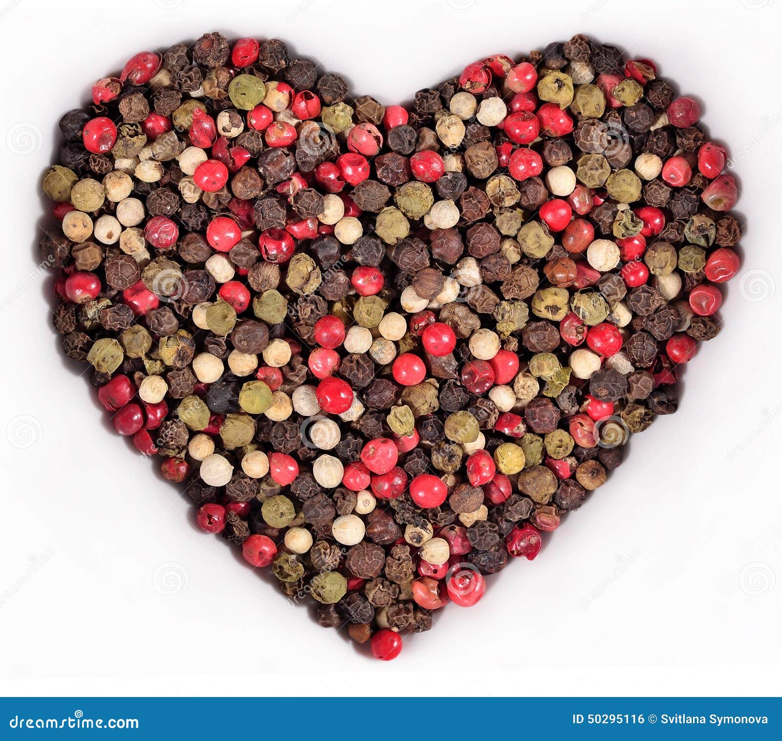 Colored Pepper in the Form of Heart on a White Stock Photo - Image of ...