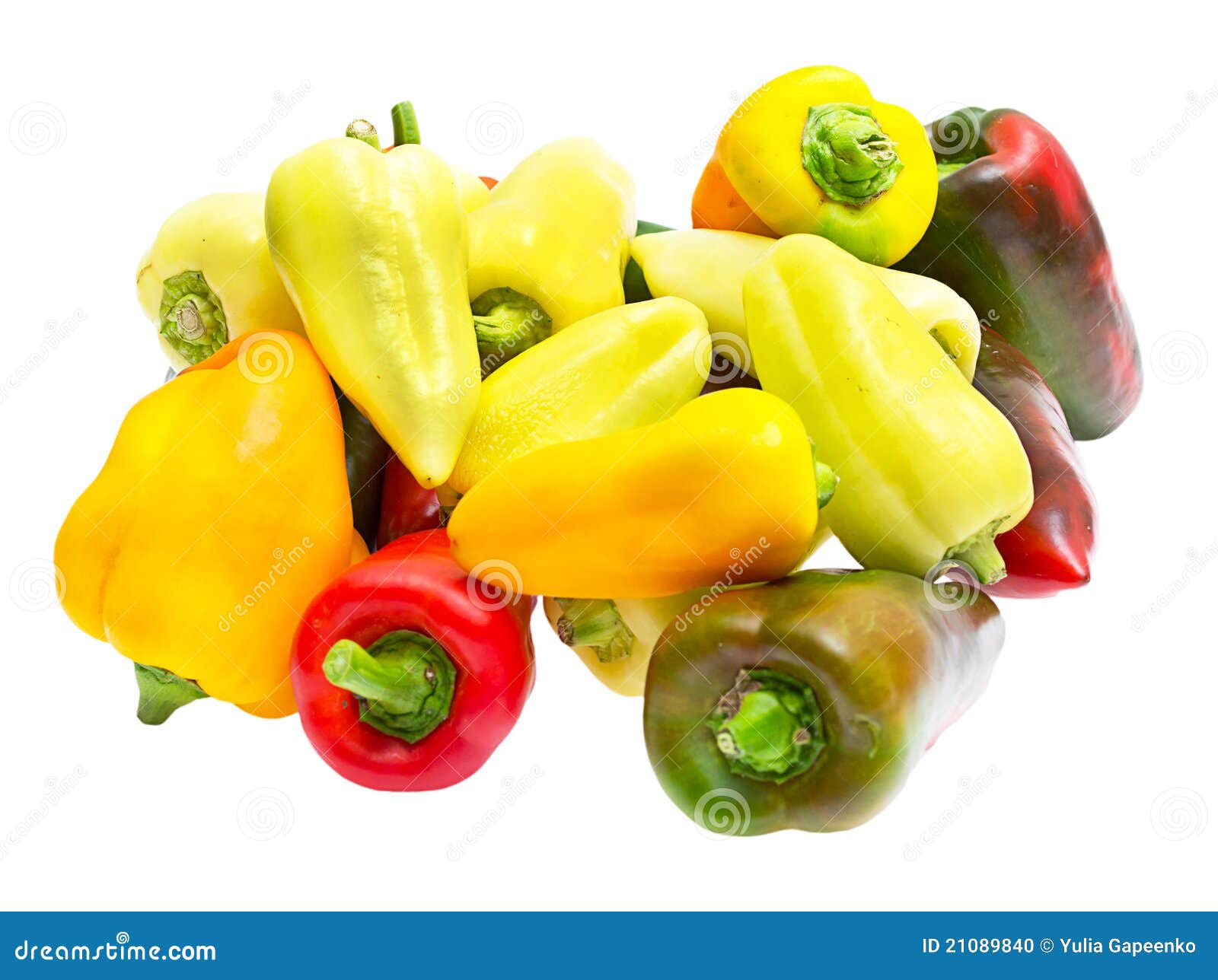 Colored peppers isolated stock photo. Image of dieting - 21089840