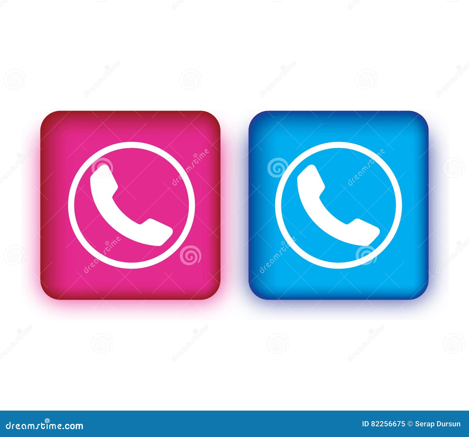 Colored Phone Icon Set stock illustration. Illustration of connect ...
