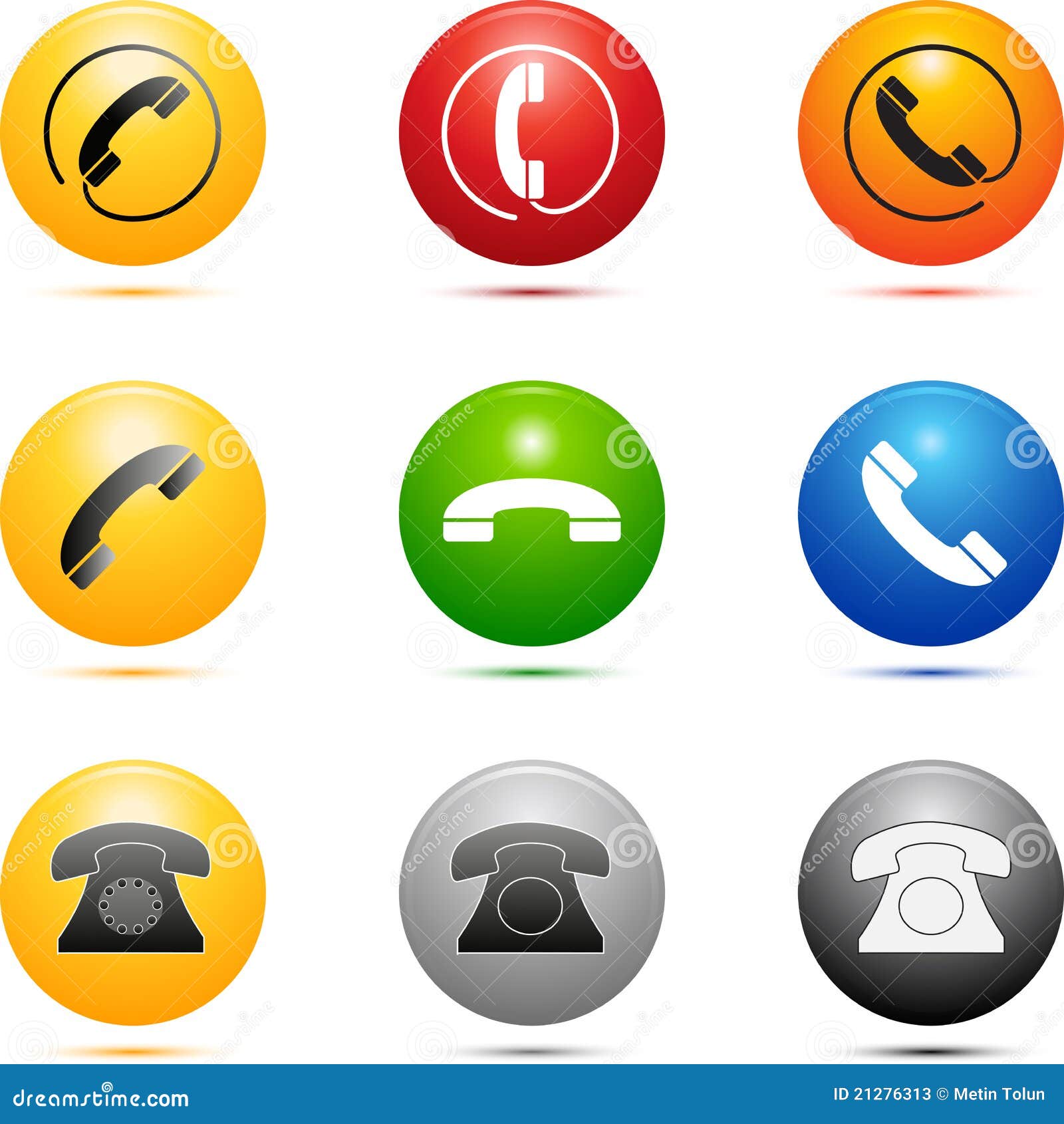 Colored Phone Icons stock vector. Illustration of cable - 21276313