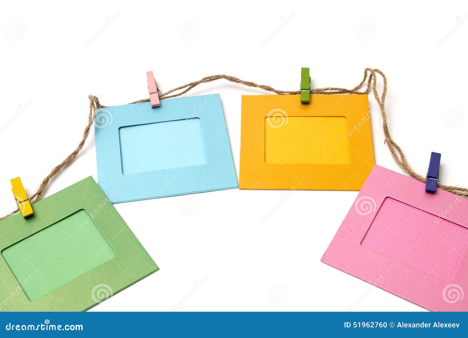 Colored Photo Frame Isolated White Stock Photo - Image of retro ...