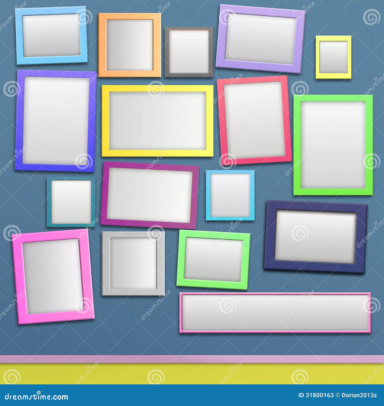 Colored photo frame stock illustration. Illustration of green - 31800163