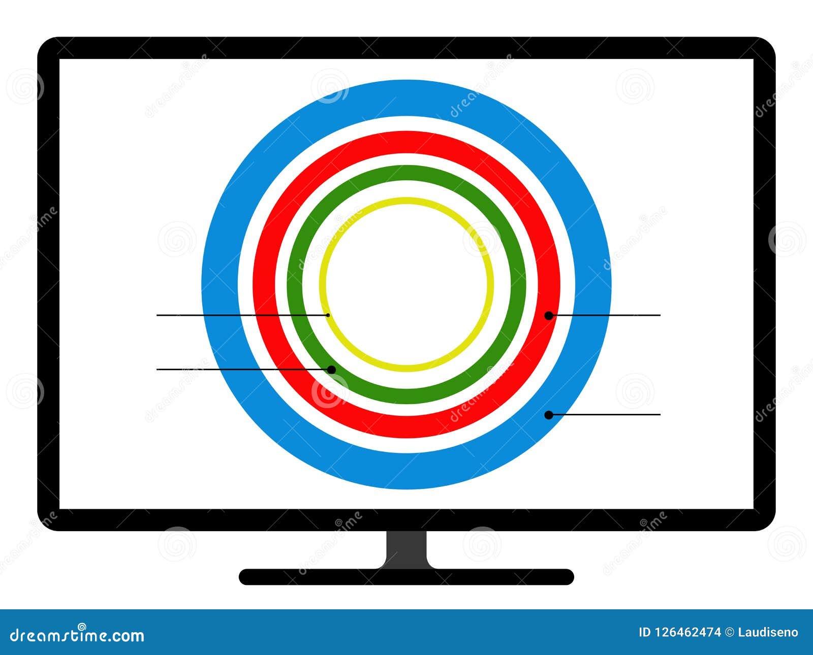 Colored Pie Chart Graph on a Computer Screen Stock Vector ...