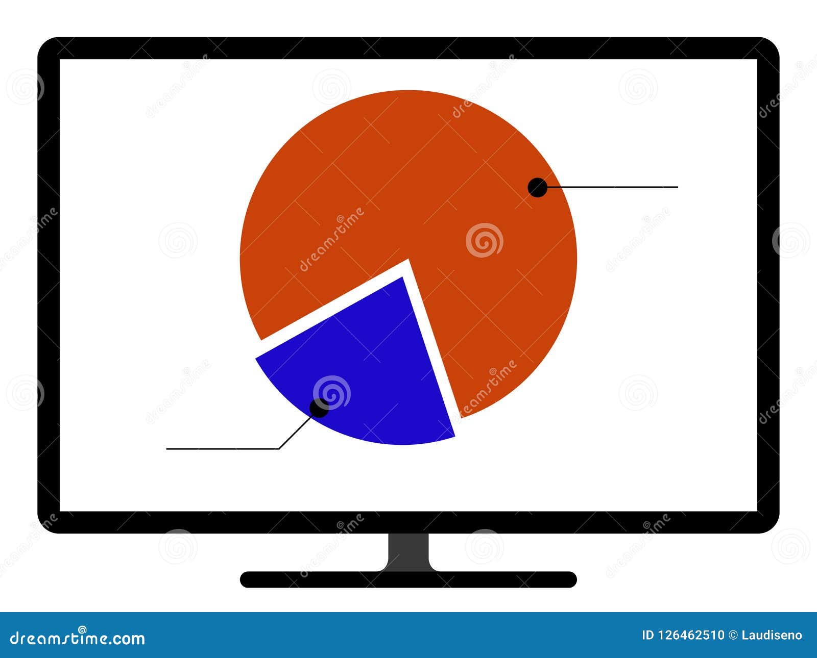 Colored Pie Chart Graph on a Computer Screen Stock Vector ...