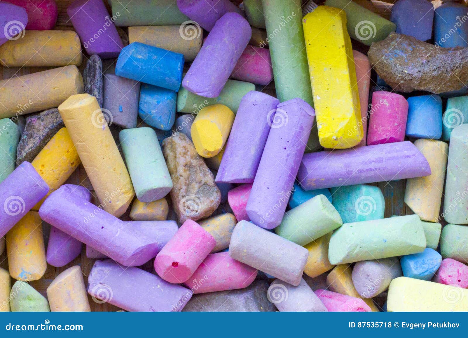 Colored pieces of chalk stock photo. Image of yellow - 87535718