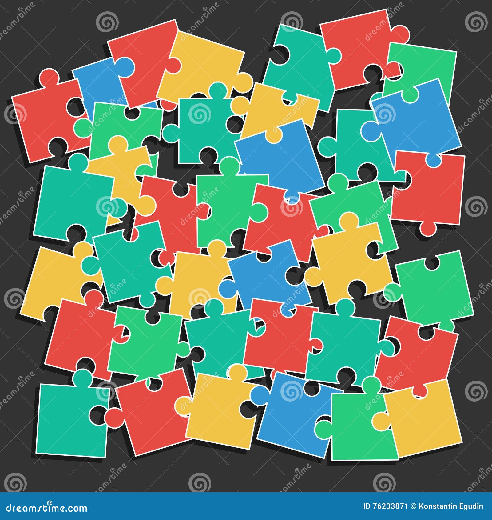 Colored pieces puzzle stock vector. Illustration of jigsaw - 76233871