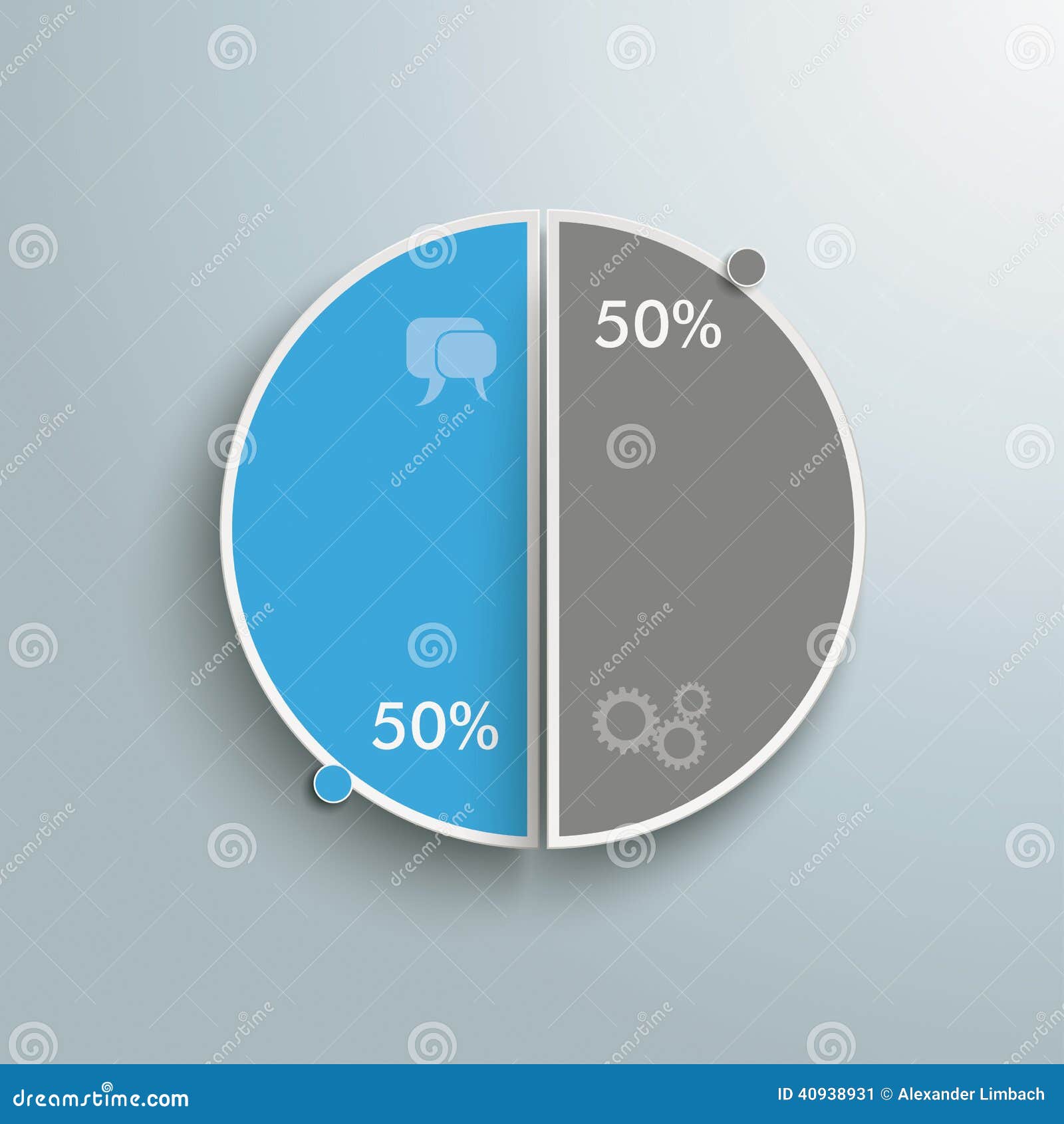 Piechart With Grey Segments. Circle Section Template. Pie Diagram ...