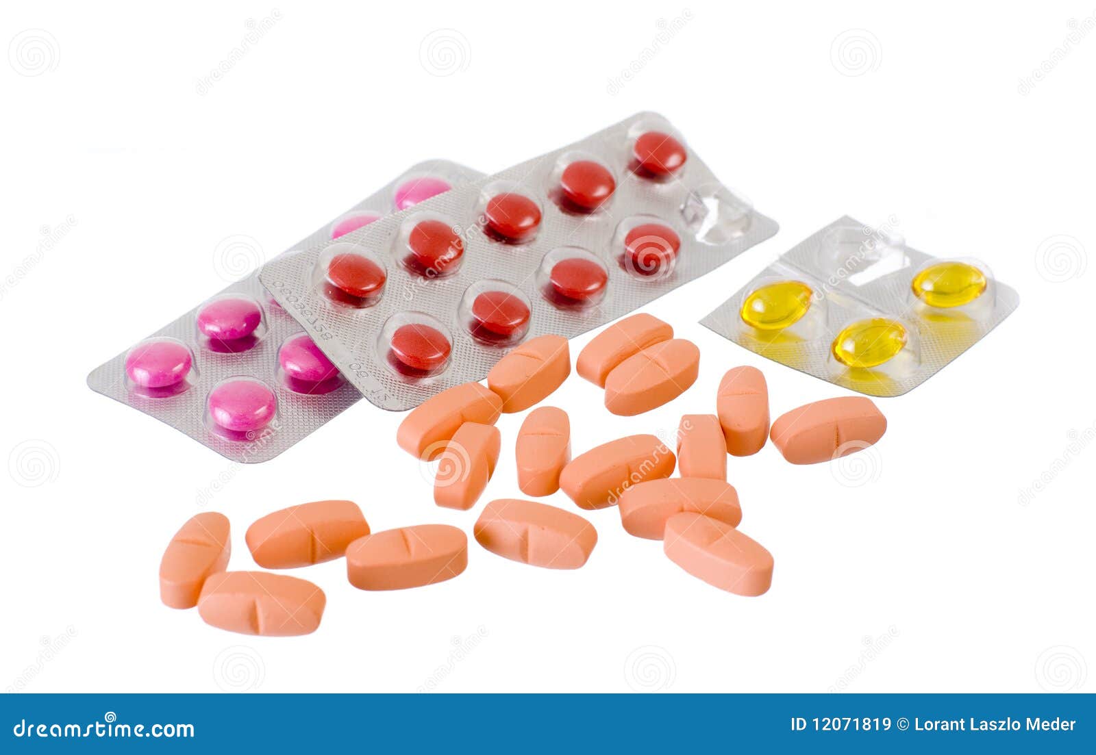Colored pills stock image. Image of isolated, healthy - 12071819