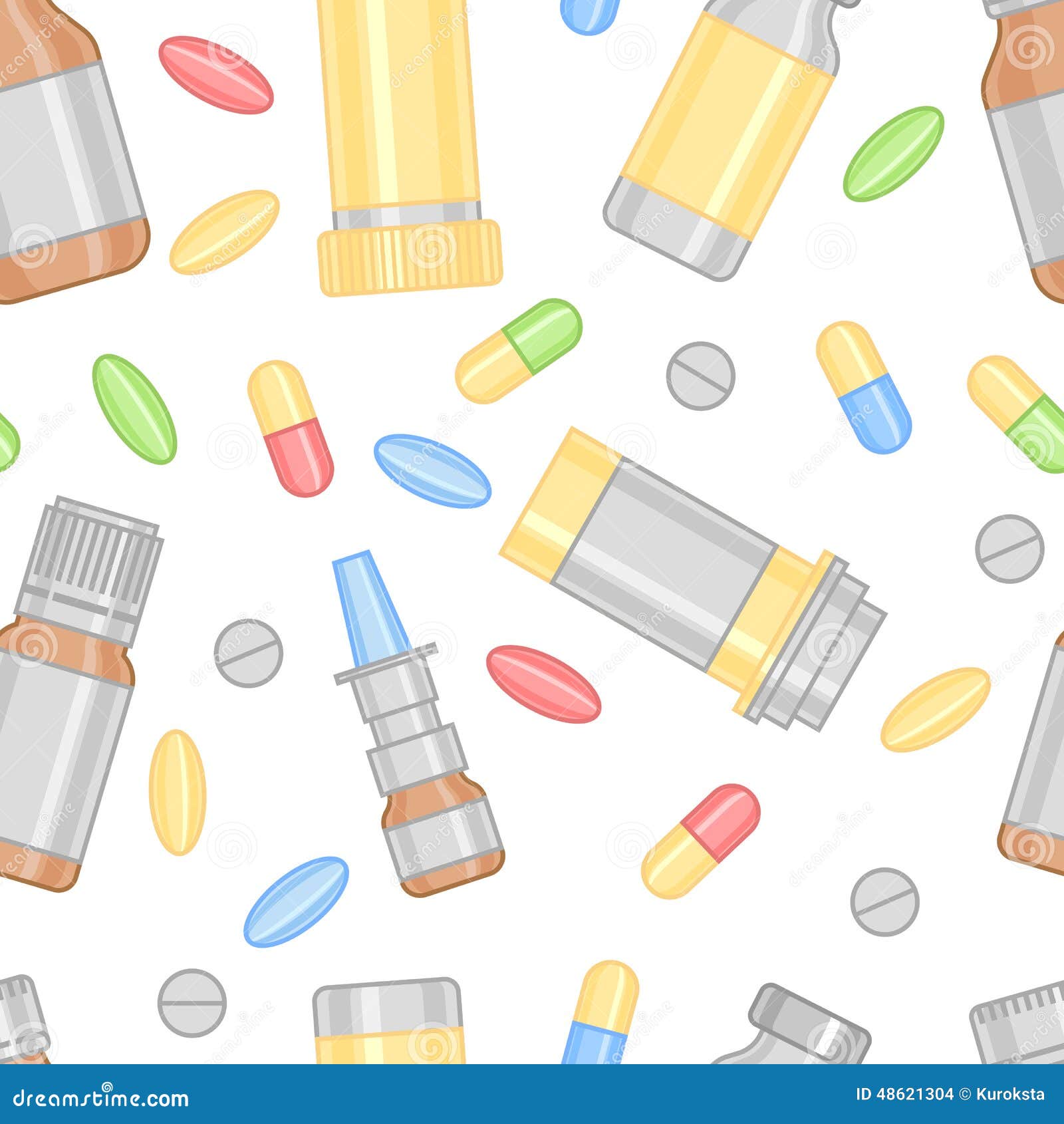 Colored Pills and Drugs Pattern Stock Illustration - Illustration of ...