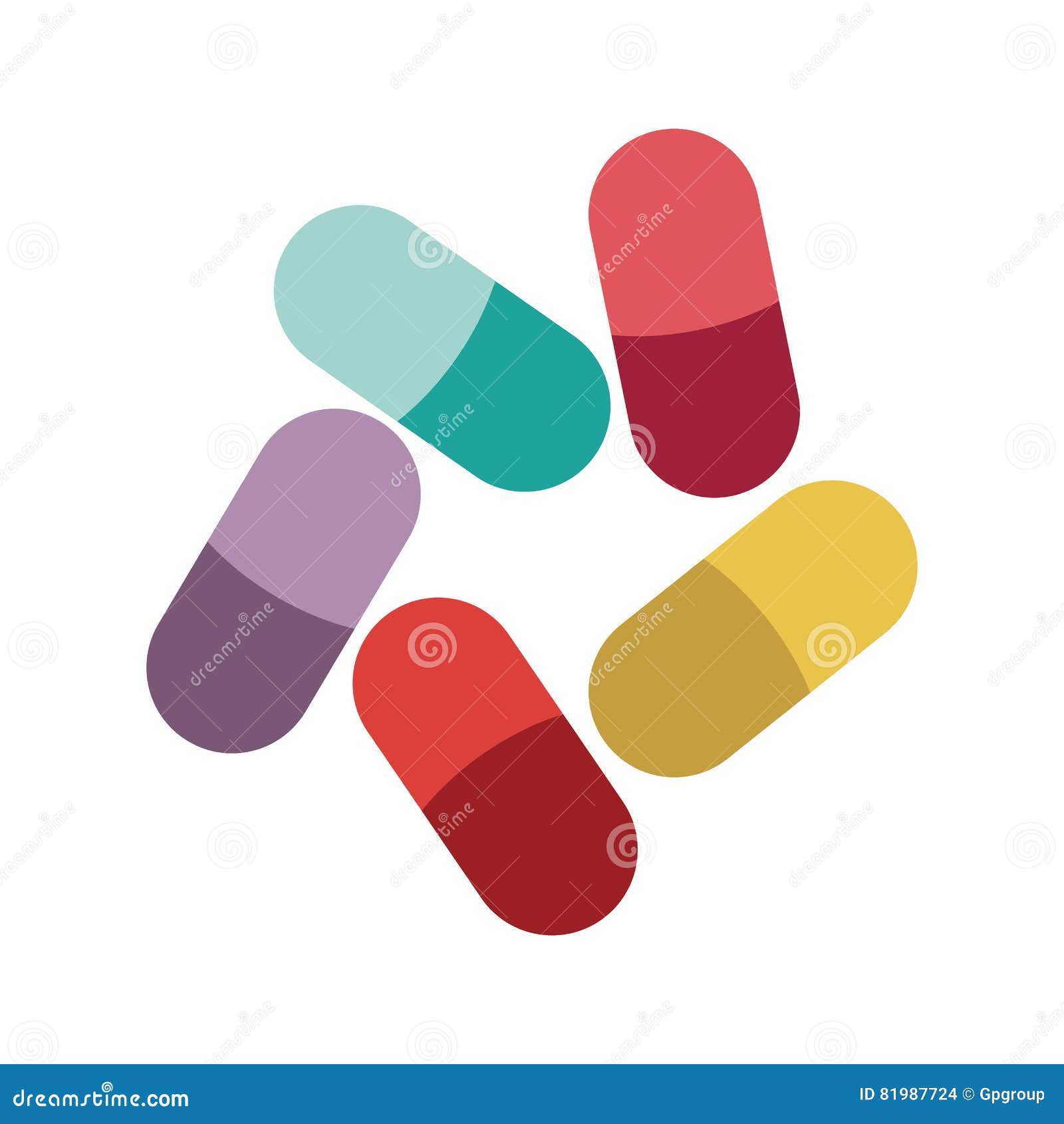 Colored Pills and Granules Medical Stock Illustration - Illustration of ...