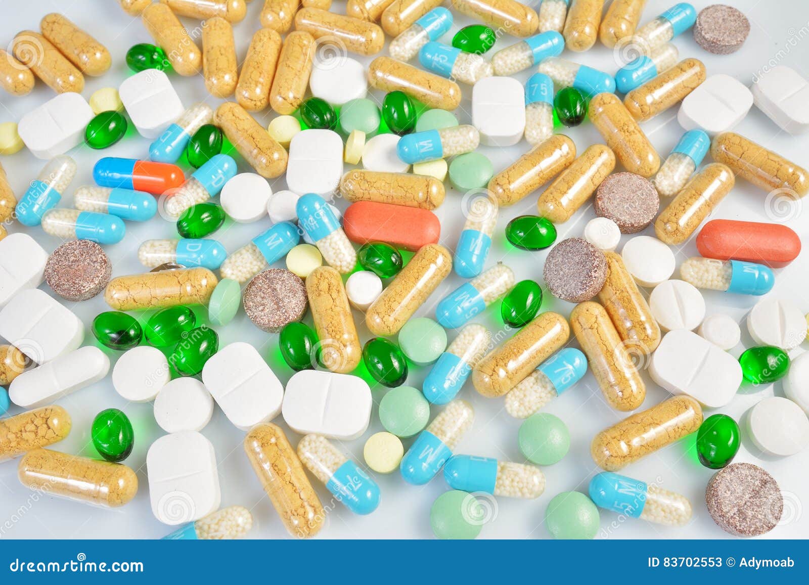 Colored Pills Isolated on White Background Stock Image - Image of ...