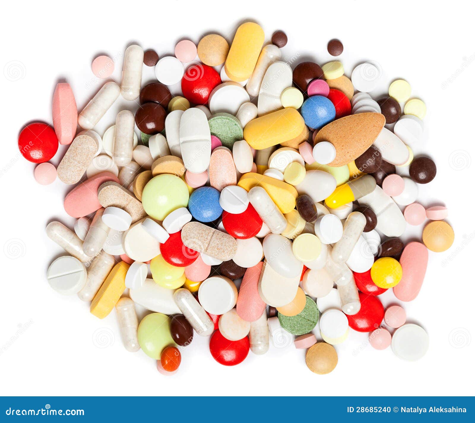 Colored Pills, Tablets And Capsules Stock Photo - Image: 28685240