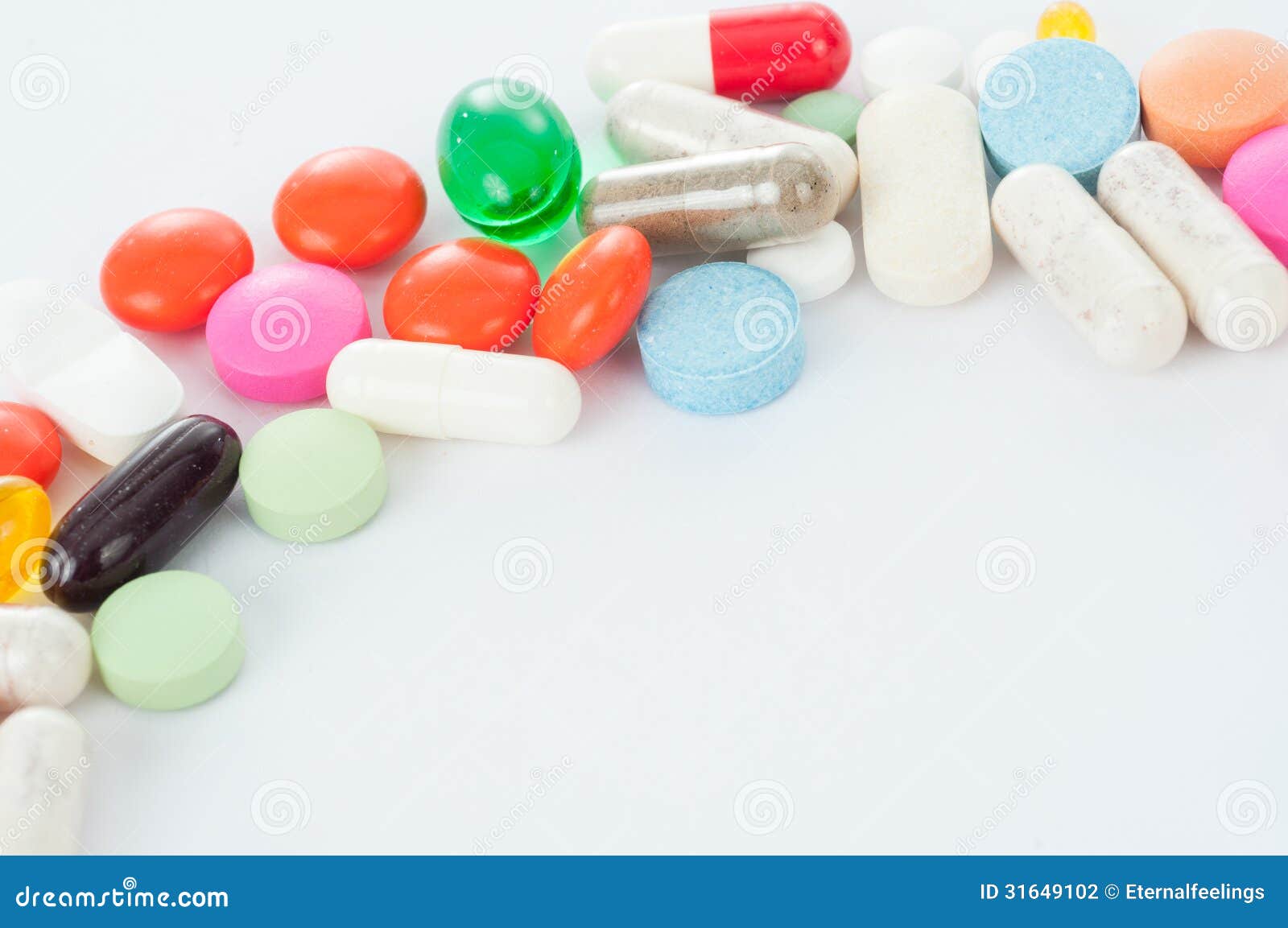 Colored pills stock photo. Image of focus, healthcare - 31649102