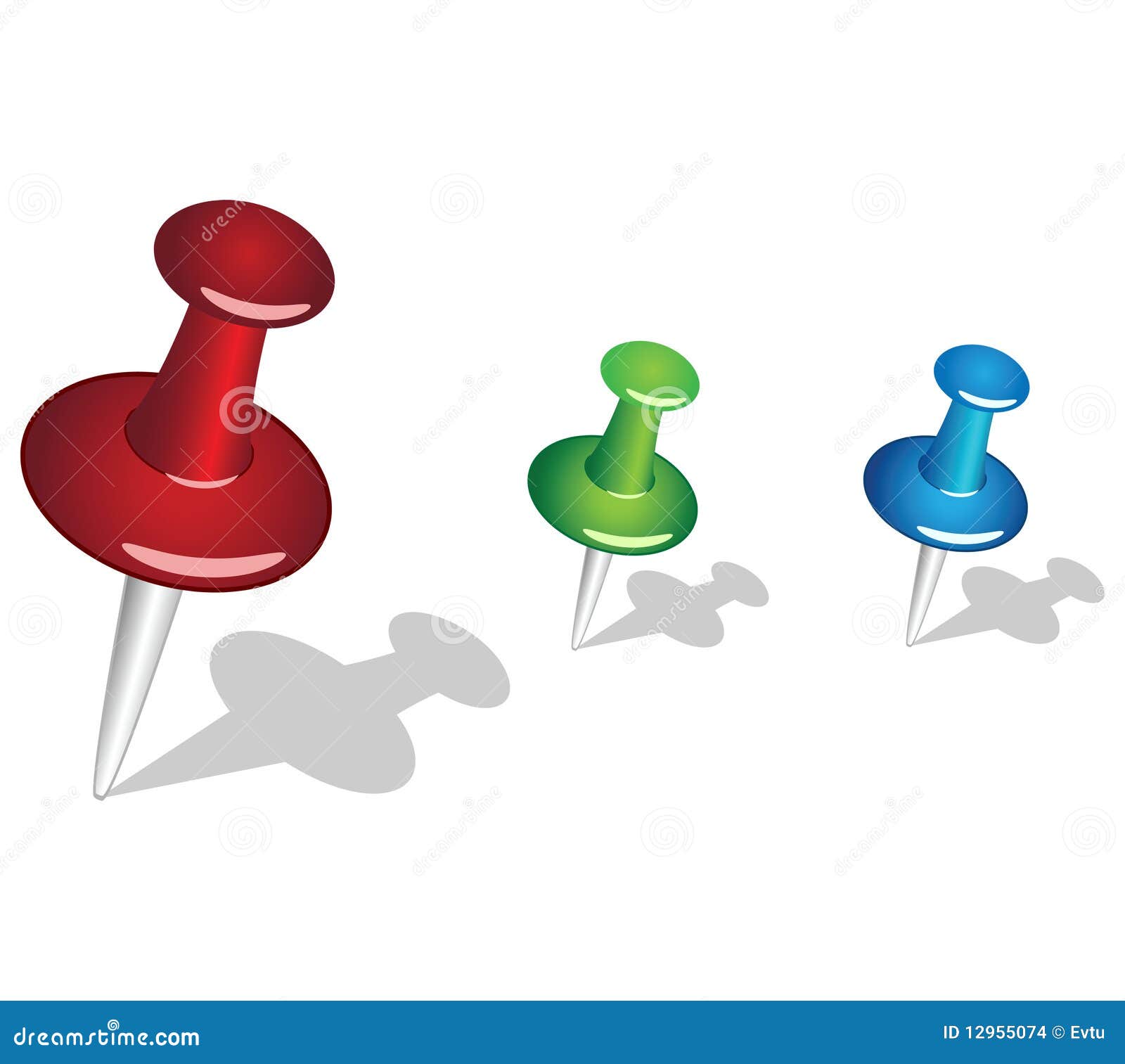 Colored pin stock vector. Illustration of colorful, attach - 12955074