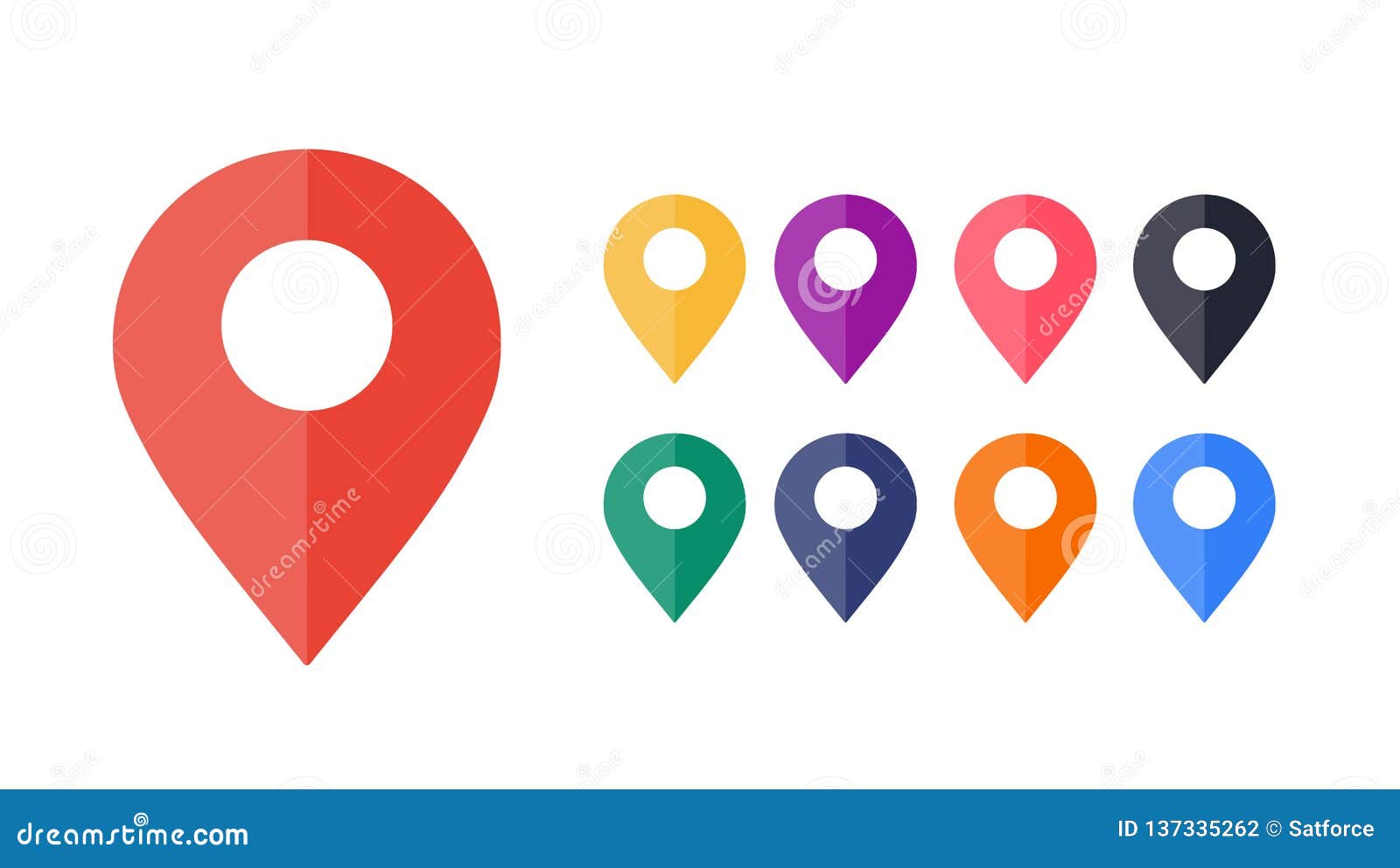 Map Pin Flat Design Style Modern Icon. Simple Red Pointer Minimal ...