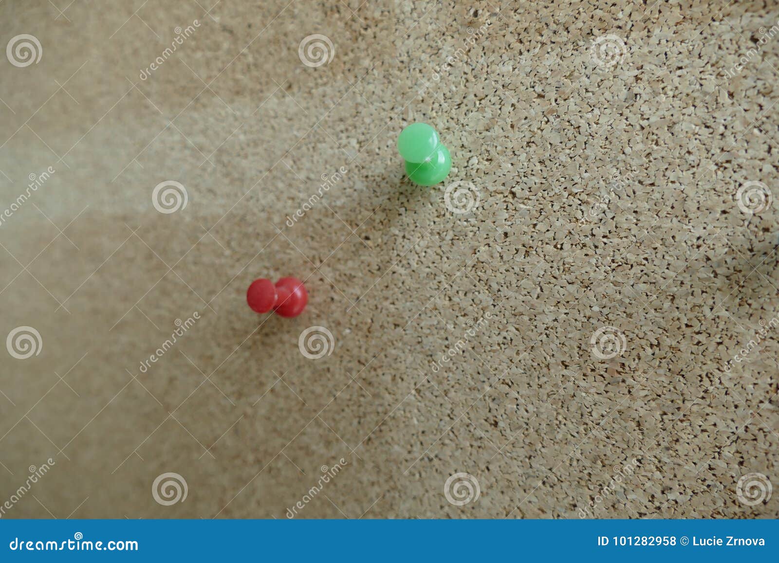 Colored Pin in an Office Pinboard Stock Photo - Image of noteboard ...