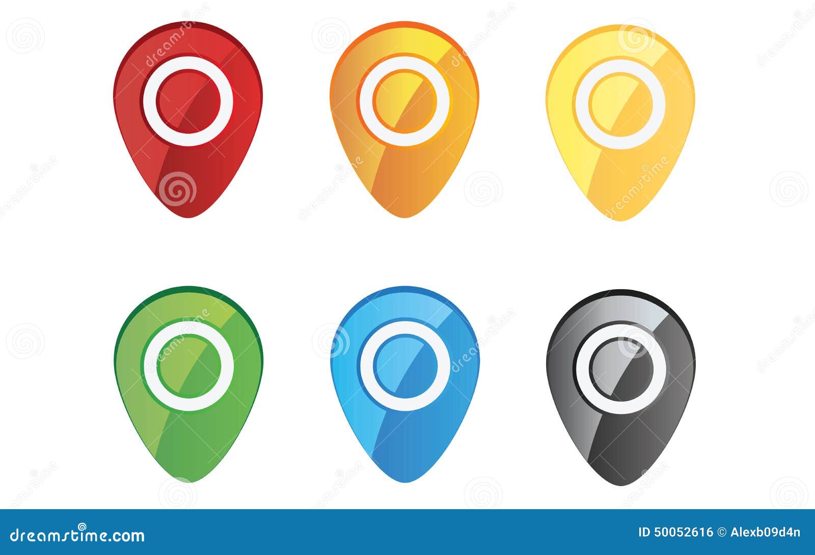 Colored Pin Set stock vector. Illustration of park, location - 50052616