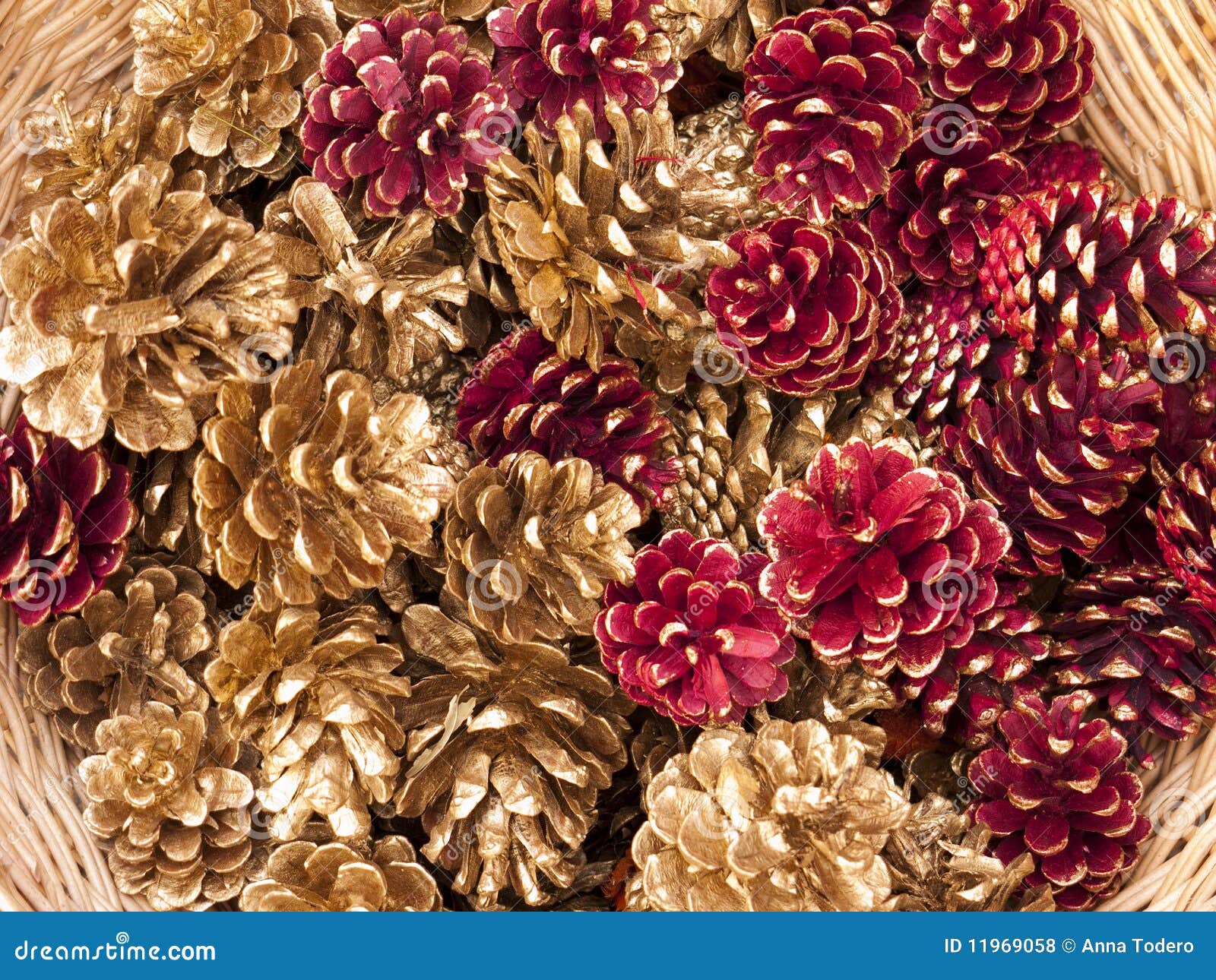 Colored pine cones stock photo. Image of christmas, painted - 11969058