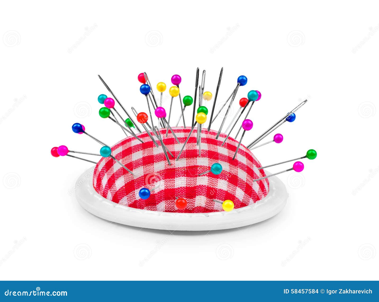 Colored Pinheads in Pin-cushion Stock Photo - Image of embroidery ...