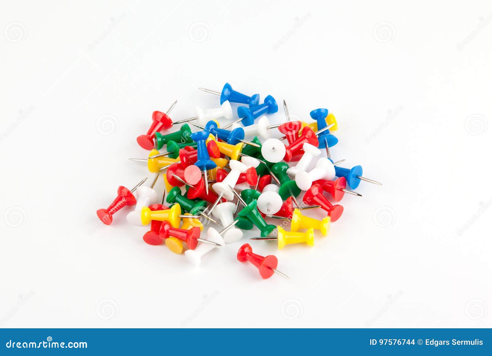 Colored Pins Isolated on White Background Stock Photo - Image of ...