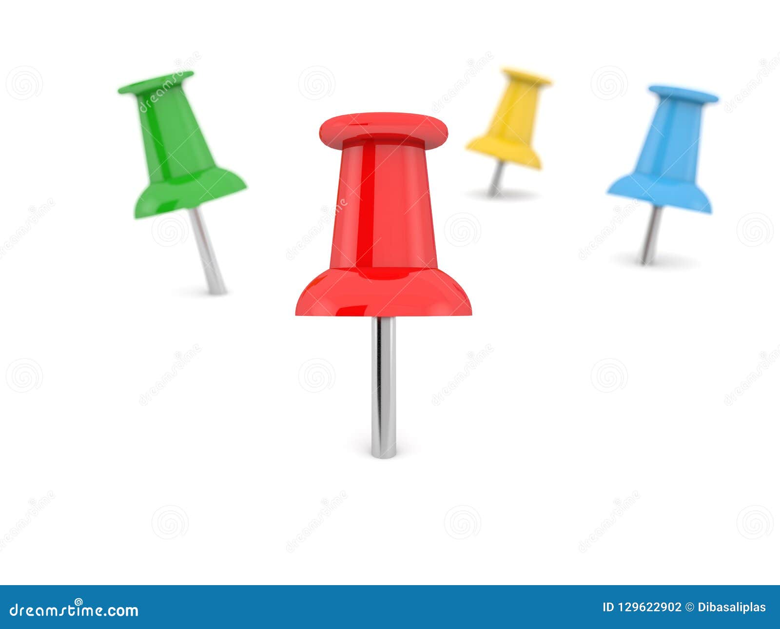 Colored Pins on a White Background . Stock Illustration - Illustration ...