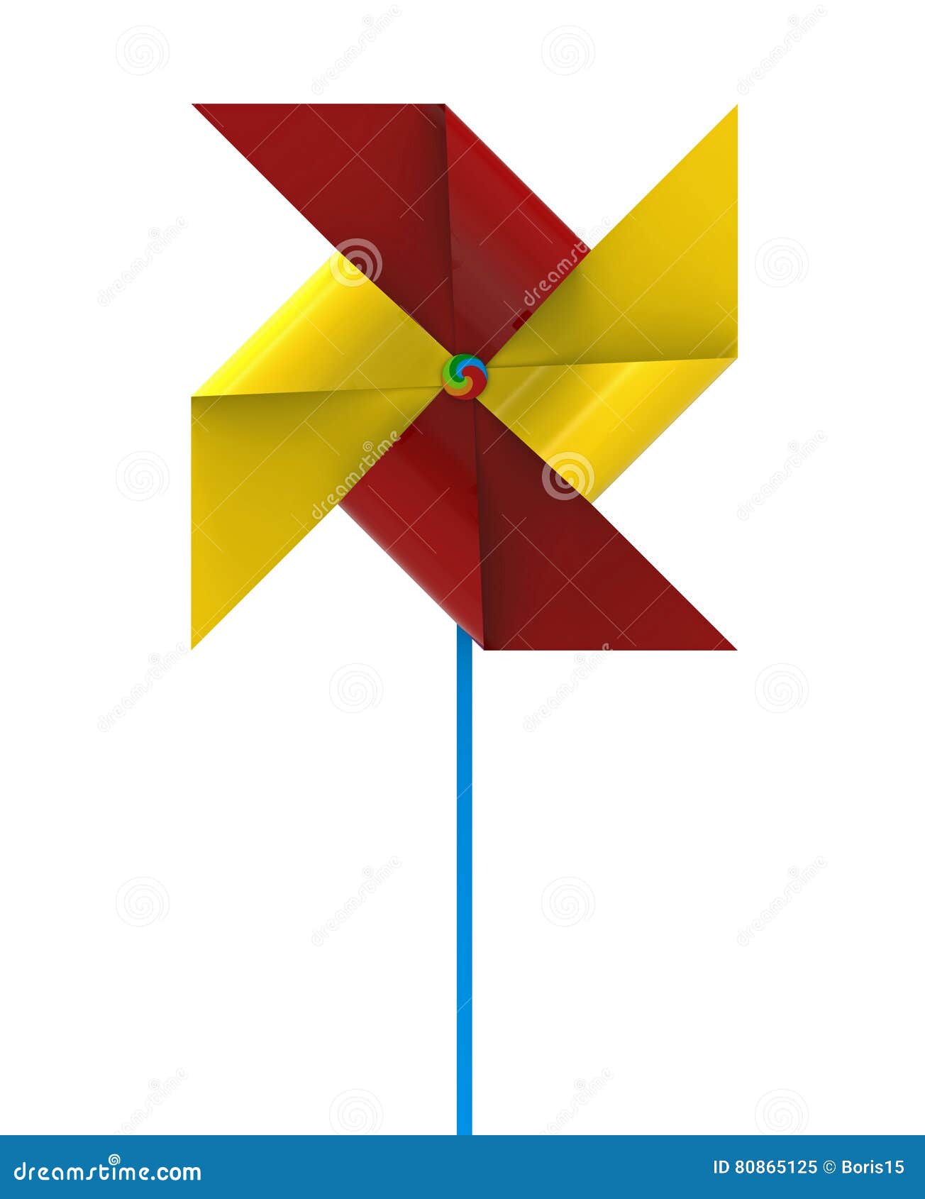 Colored Pinwheel, 3d Rendering Stock Illustration - Illustration of ...