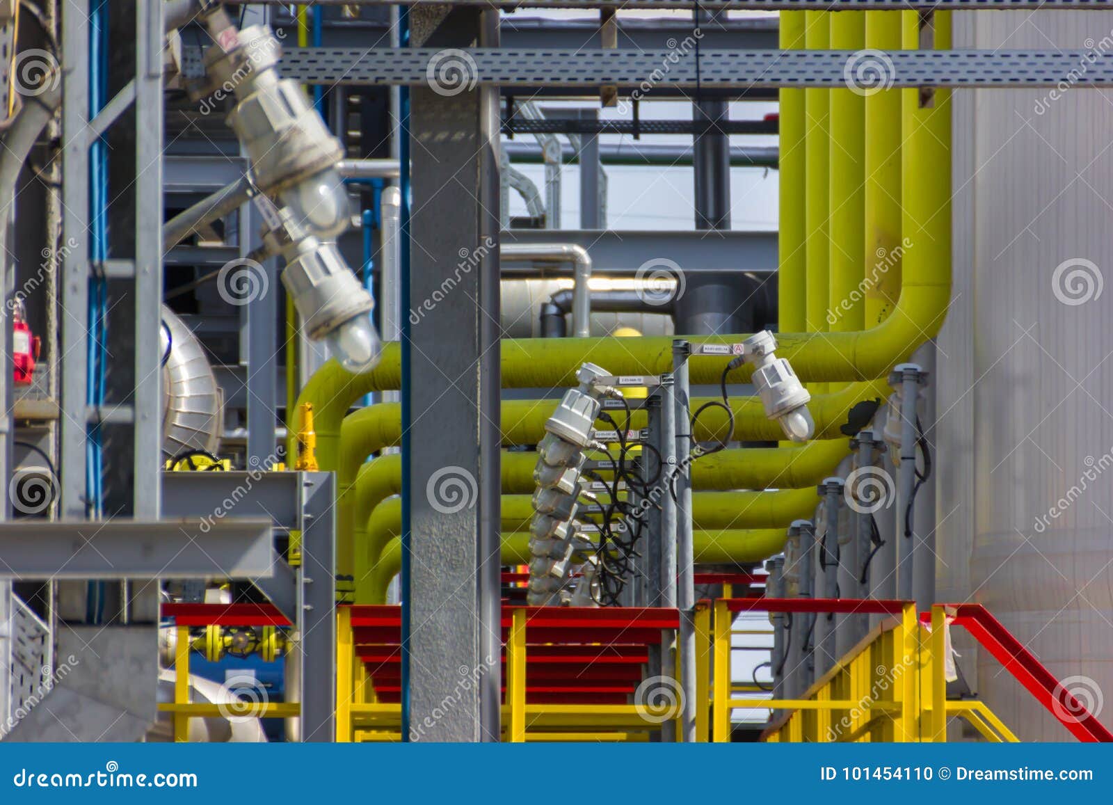 Colored piping refinery stock photo. Image of gasoline - 101454110