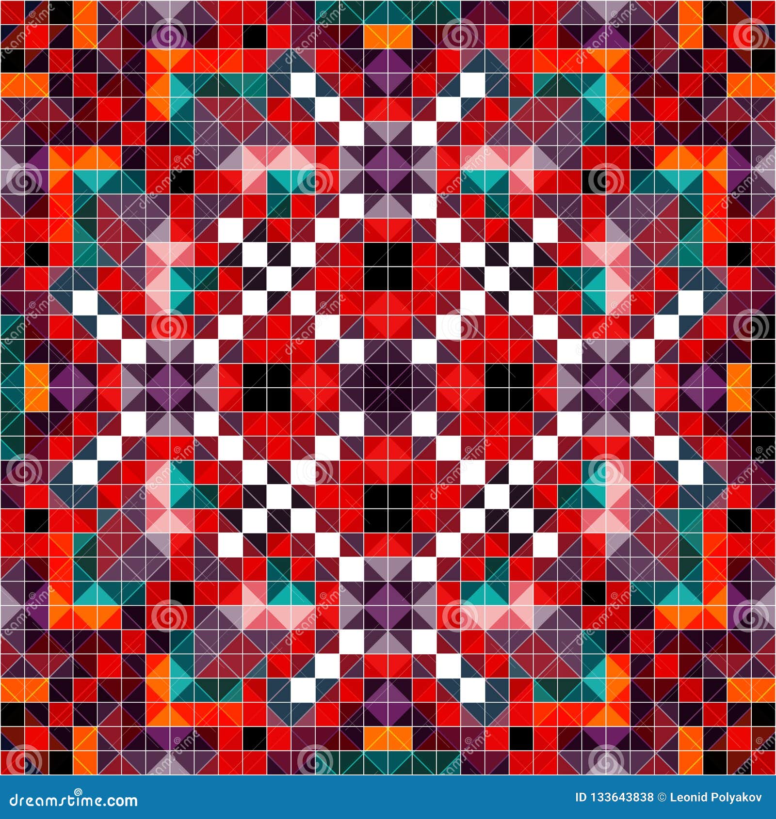 Colored Pixel Pattern in Retro Style Illustration Stock Illustration ...