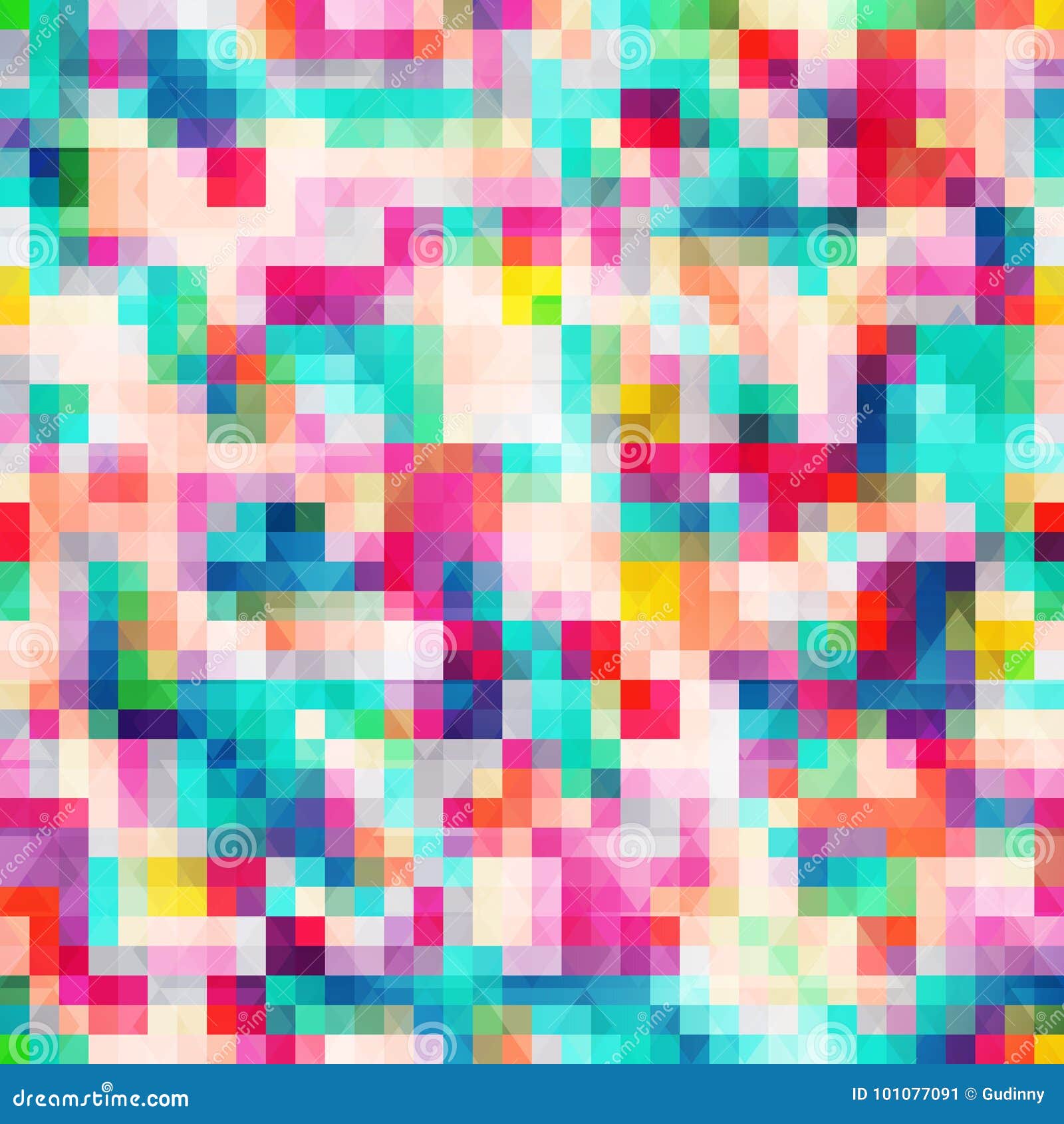 Colored Pixel Wave Seamless Pattern Stock Vector - Illustration of ...